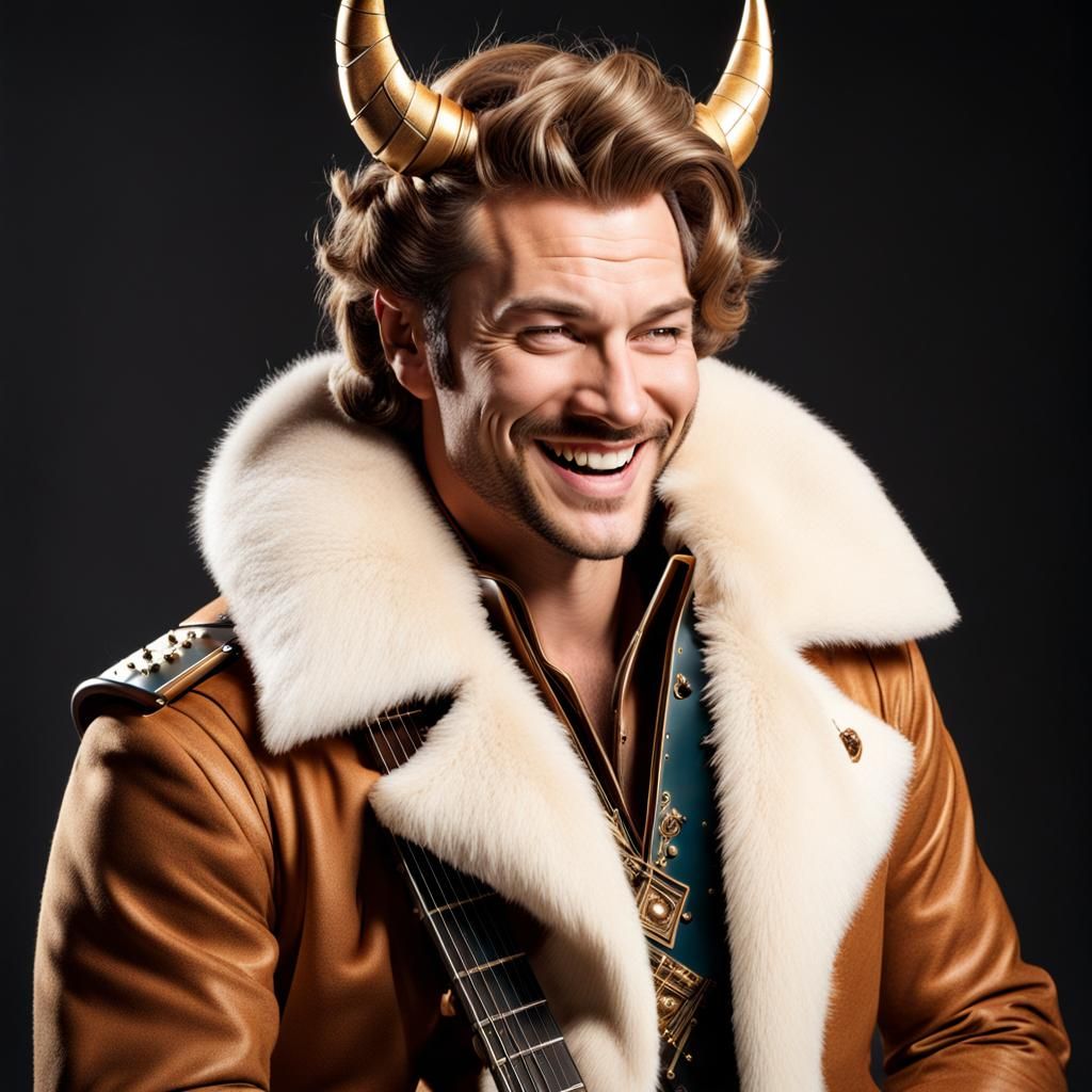 Winking and smiling. Has guitar. Is a bard. - AI Generated Artwork ...