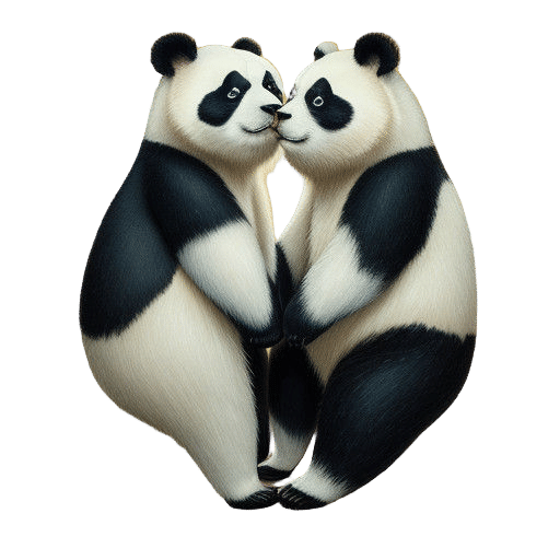 Whimsical two pandas kissing, magical, Anna Silivonchik, Sam Toft ...