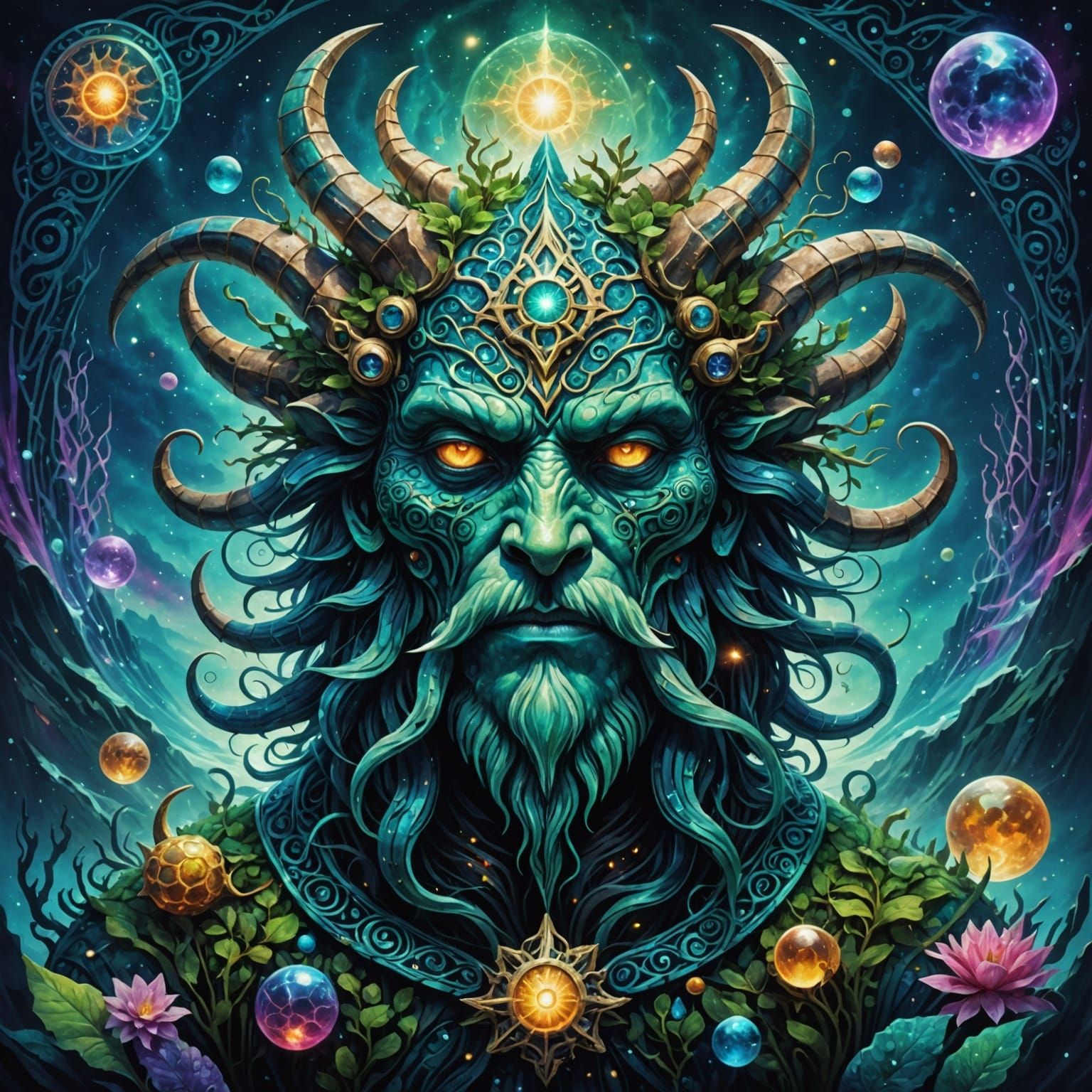 Monstre de mer celtique - Celtic Sea Monster in Cosmic Holo...