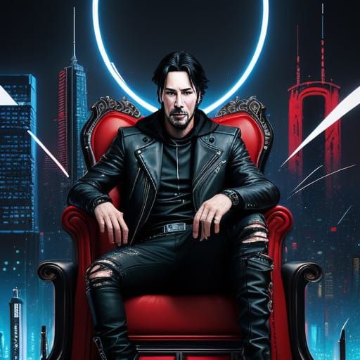 Keanu Reeves Futuristic - Modern Santa Claus in Futuristic C...