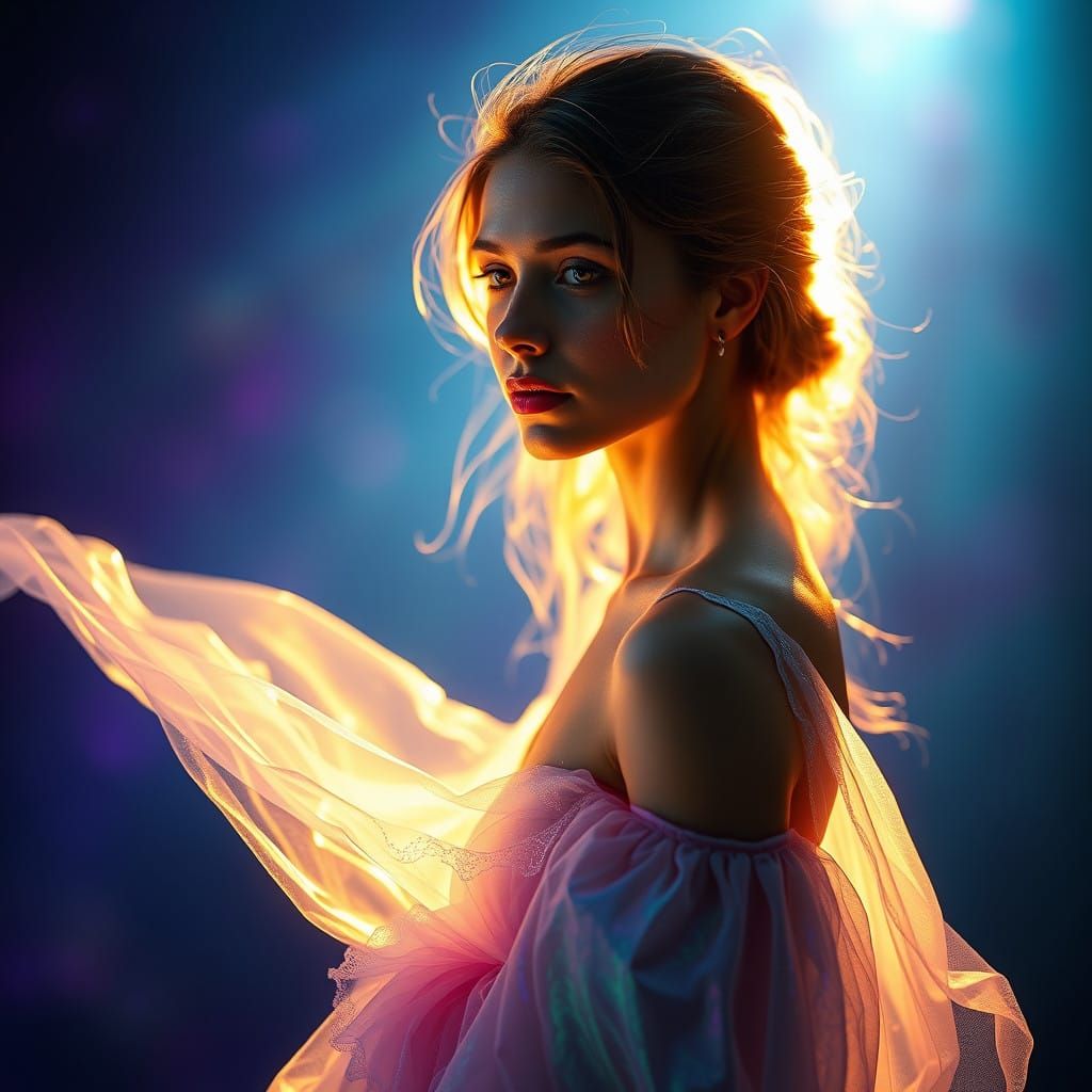 A beautiful woman - Ethereal Beauty in Dreamlike Scenery