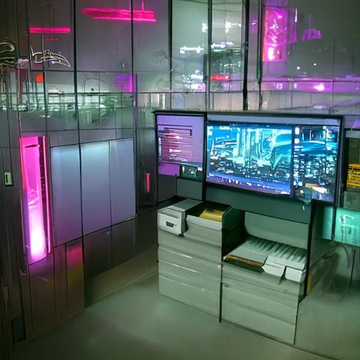 Cyberpunk corporate office - AI Generated Artwork - NightCafe Creator