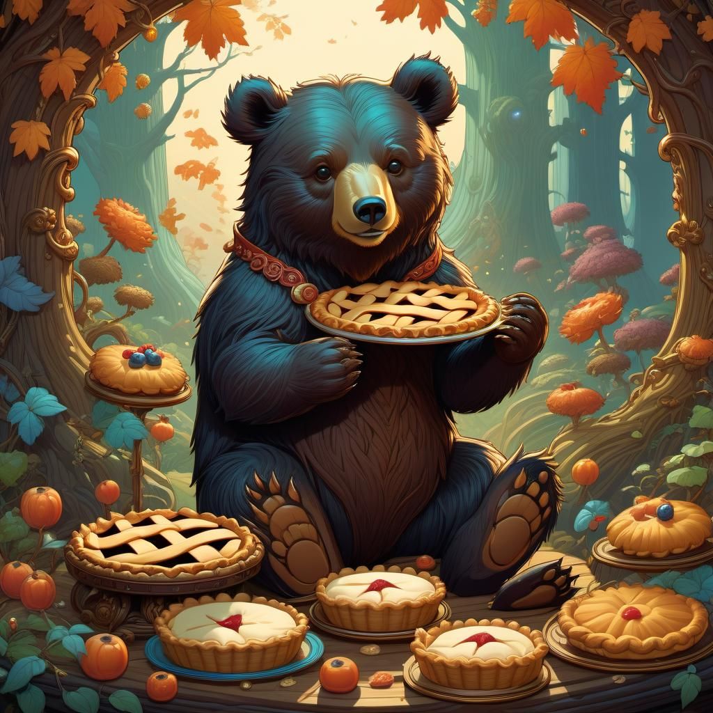 Beary Berry Pies - AI Generated Artwork - NightCafe Creator
