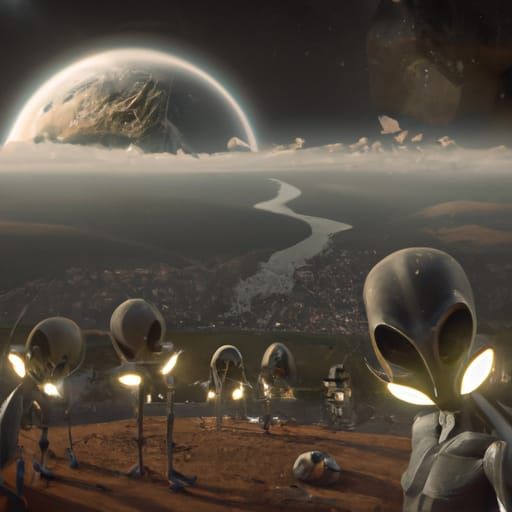 Aliens space crafts watching planet earth - AI Generated Artwork ...