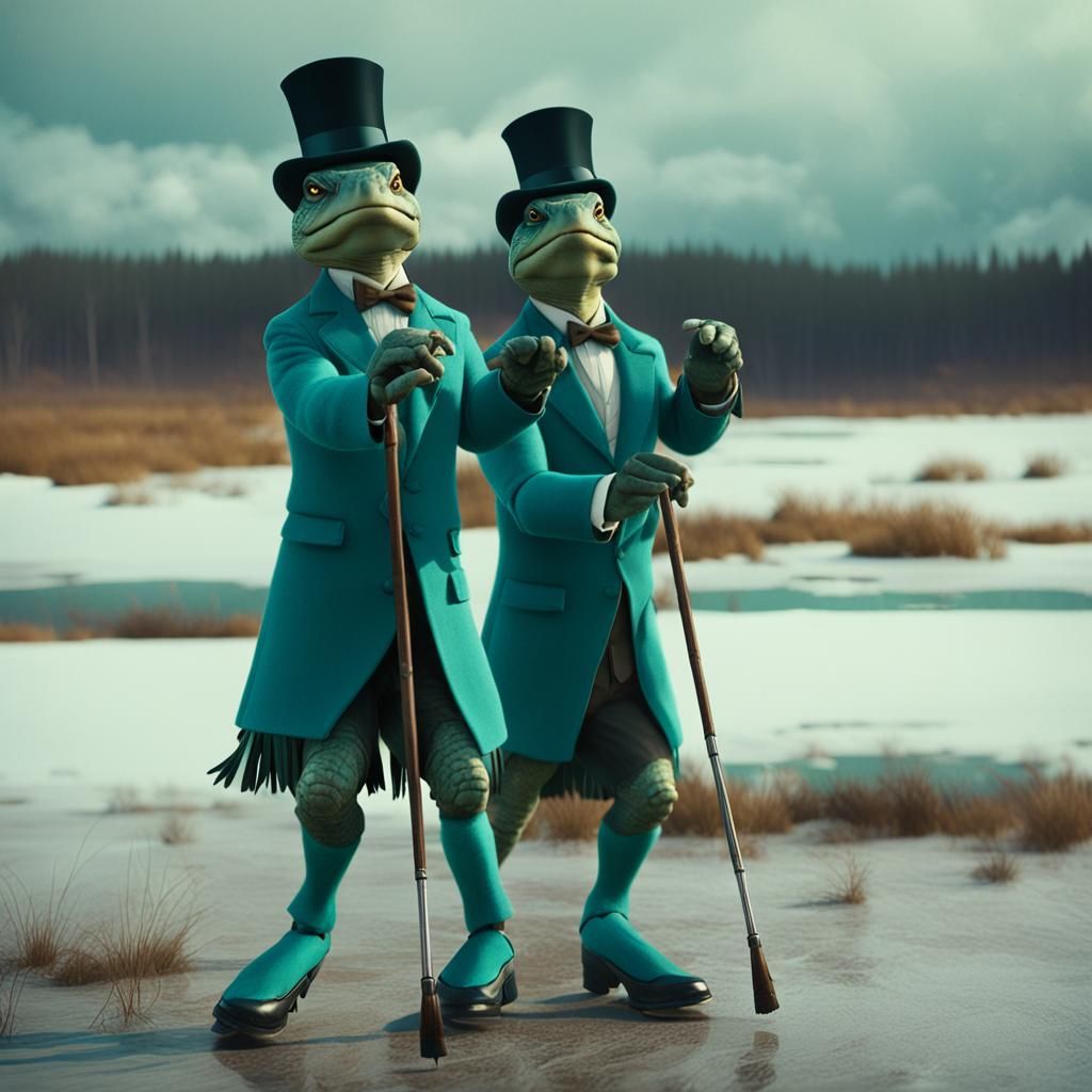 turtles tap dancing in top hats - AI Generated Artwork - NightCafe Creator