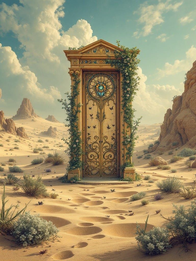 Doors Where They Shouldn't Be - Surreal Clockwork Desert Doo...