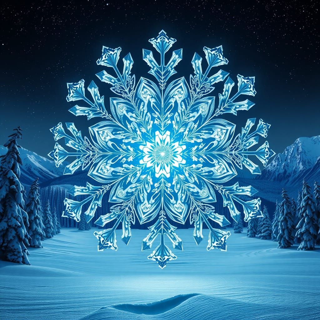 The nature of fractals - Ethereal Snowflake Wonderland in Ic...