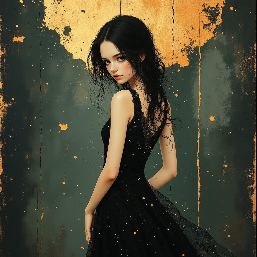 soulful image of pretty goth gal - soulful image of pretty g...