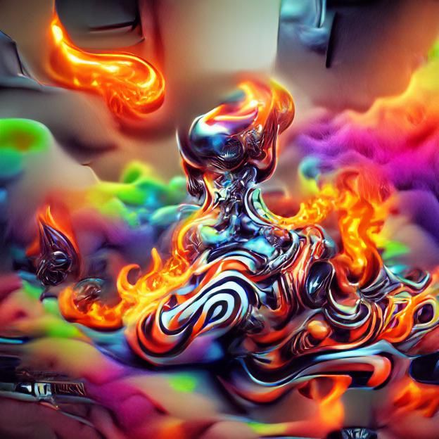 Fire it up Unreal Engine psychedelic airbrush art - AI Generated ...