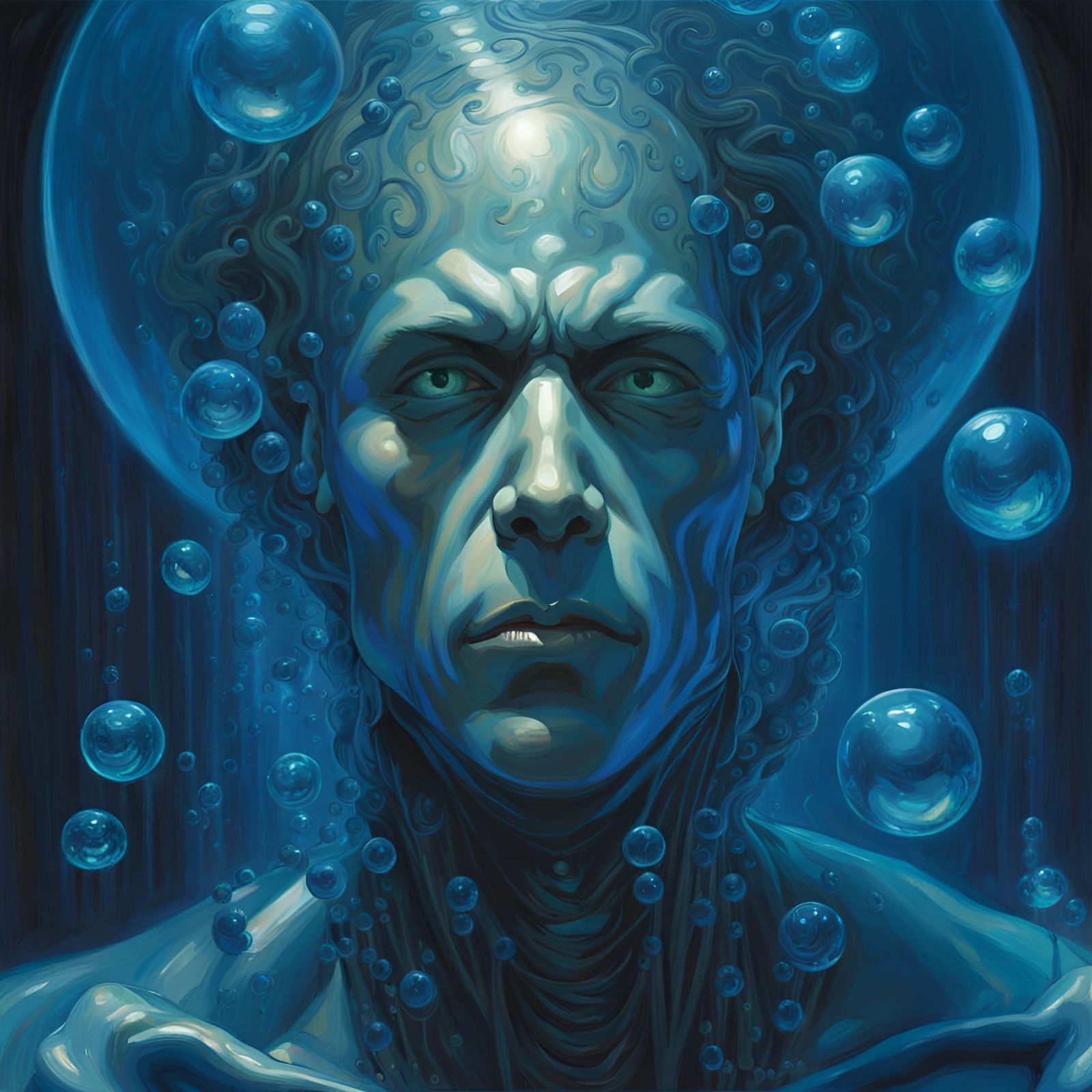 The underwater blue man - AI Generated Artwork - NightCafe Creator