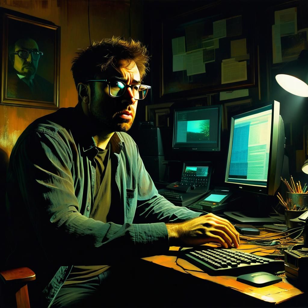 shabby young man, exasperated and frustrated expression, wearing ...