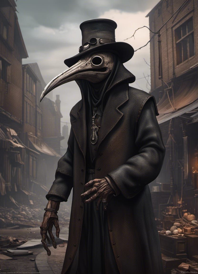 Plague Doctor in a Post-Apocalyptic World - AI Generated Artwork ...