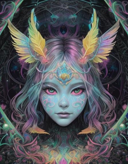 (Hyper detailed anime art of a mystical creature with angel inspired ...
