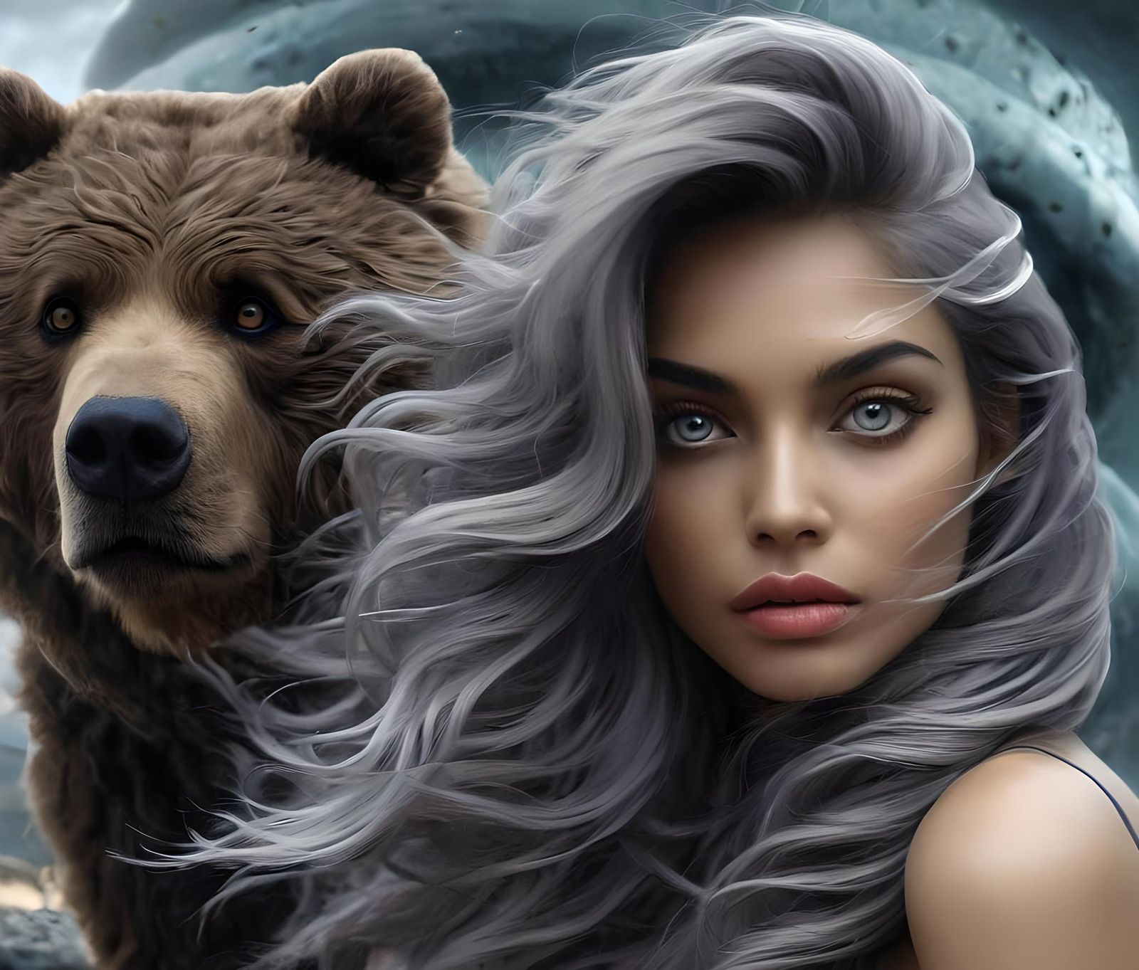 Artio and Her Rogue Bear - AI Generated Artwork - NightCafe Creator