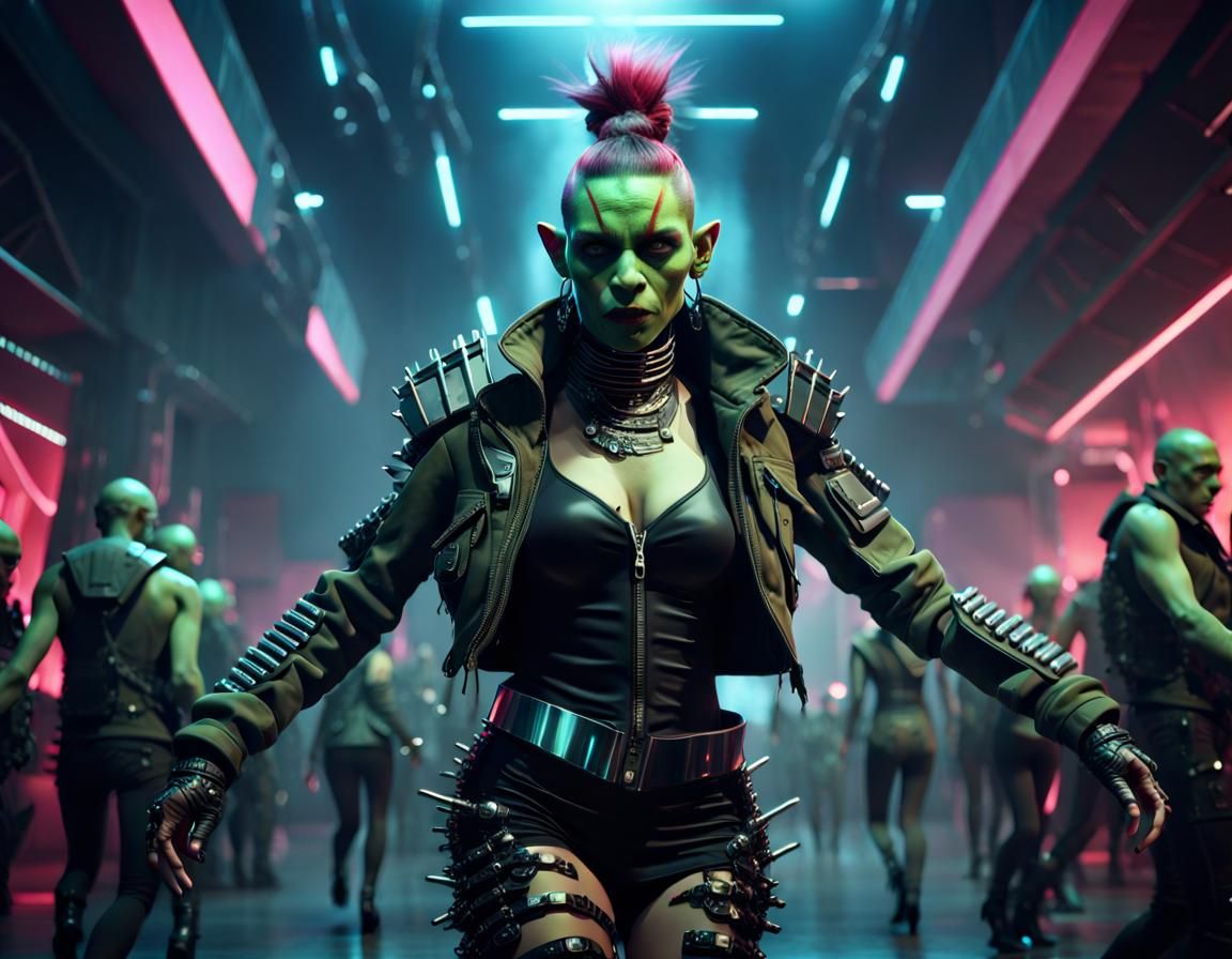 female Orc punk - AI Generated Artwork - NightCafe Creator