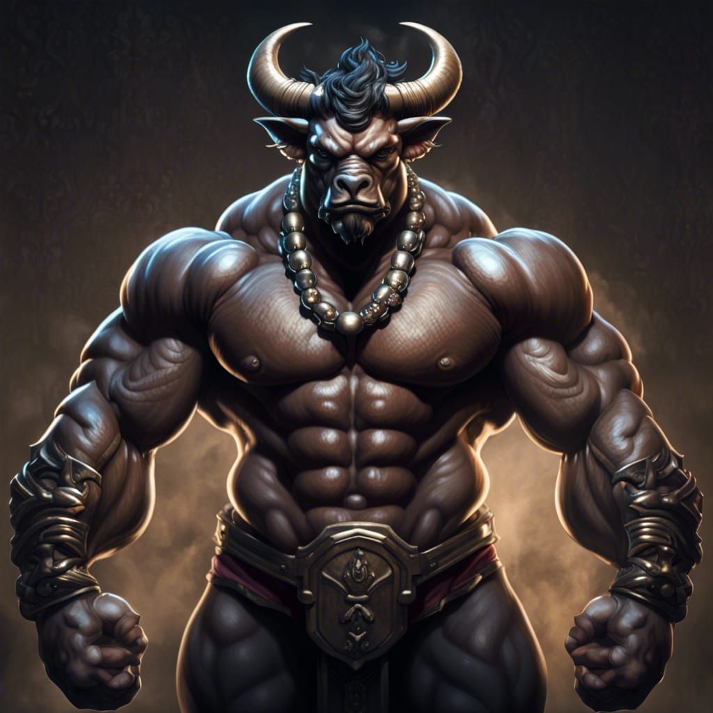 An anthropomorphic bull bodybuilder - AI Generated Artwork - NightCafe ...