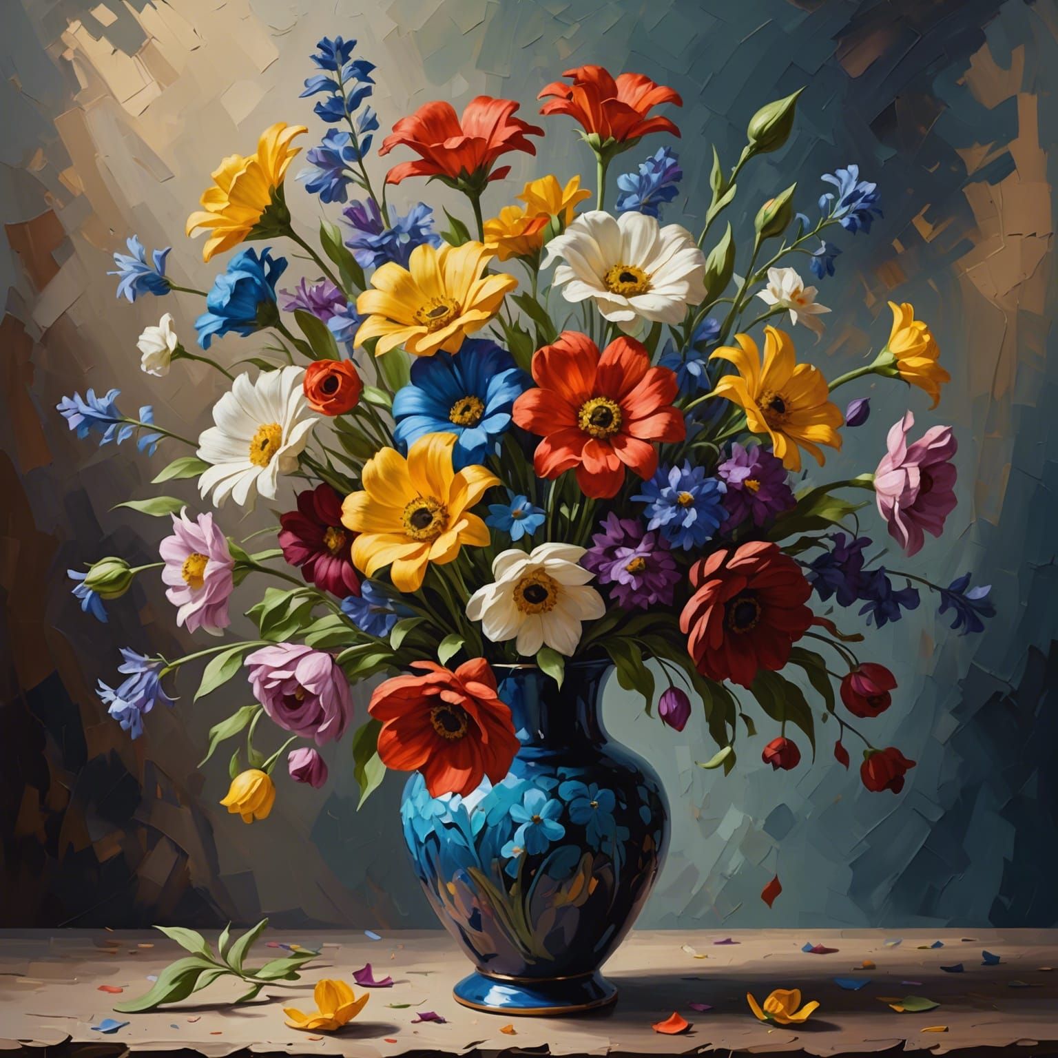 Flowers in a vase - AI Generated Artwork - NightCafe Creator