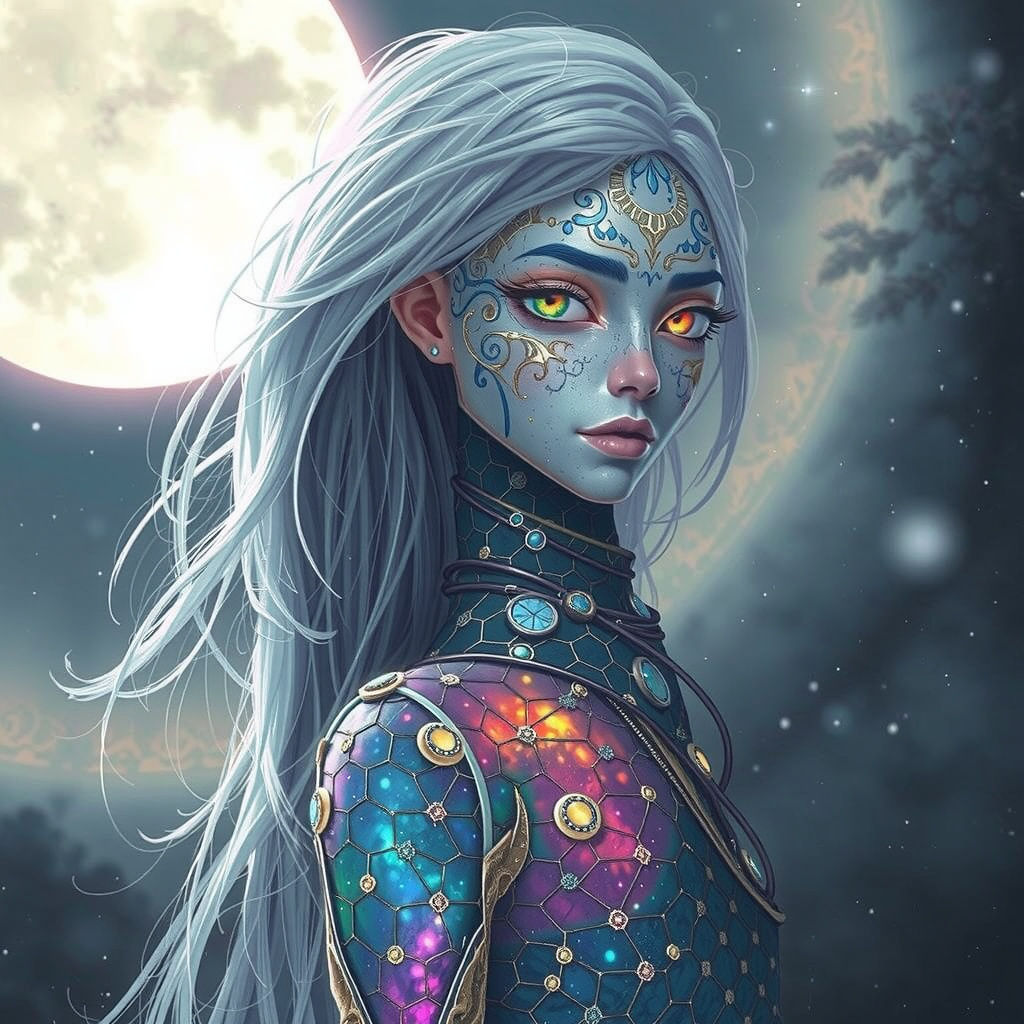 Ethereal Fae Goddess in Iridescent Armor - AI Art