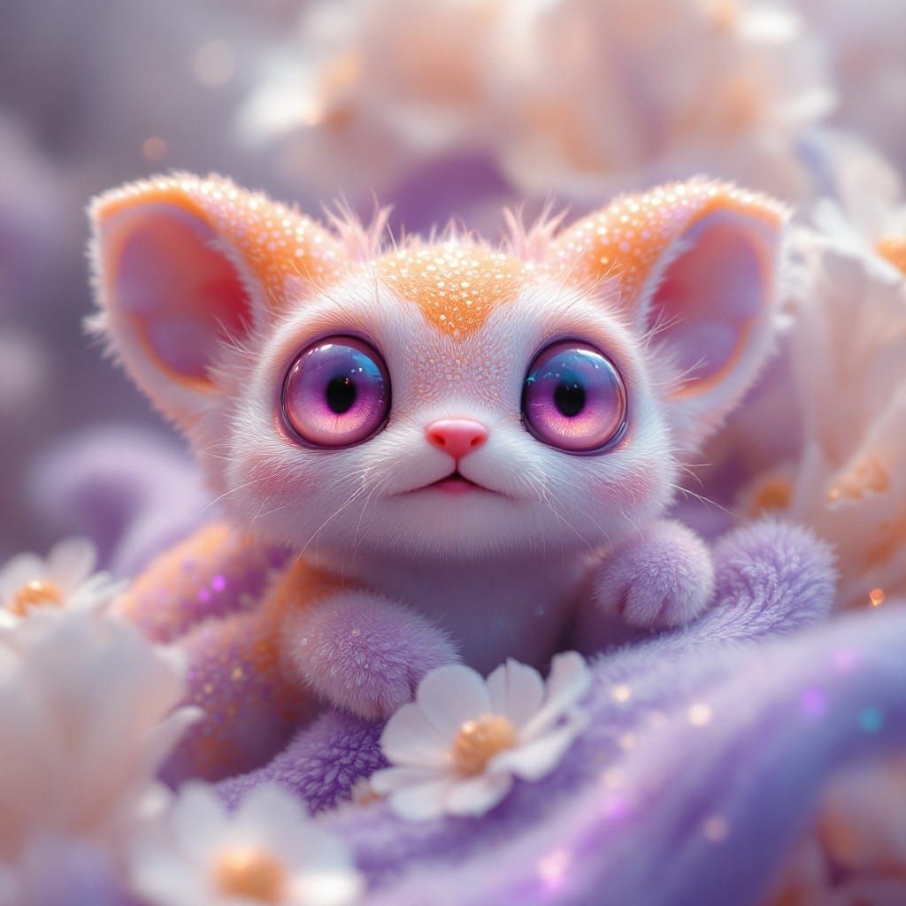 Ethereal Anime-Inspired Fantasy Creature with Vibr... - AI Art