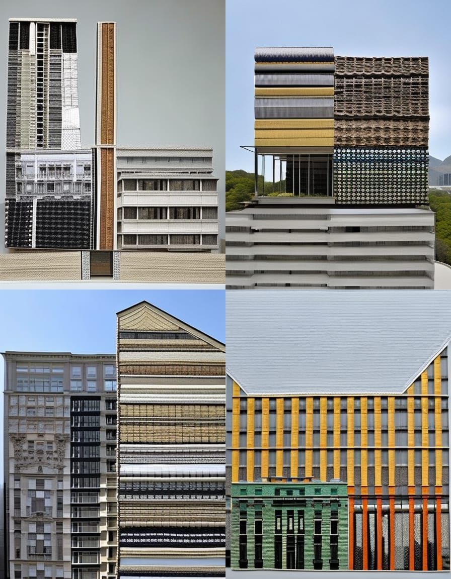 by artist "collage rectilinear architectural embroidery" - AI Generated ...