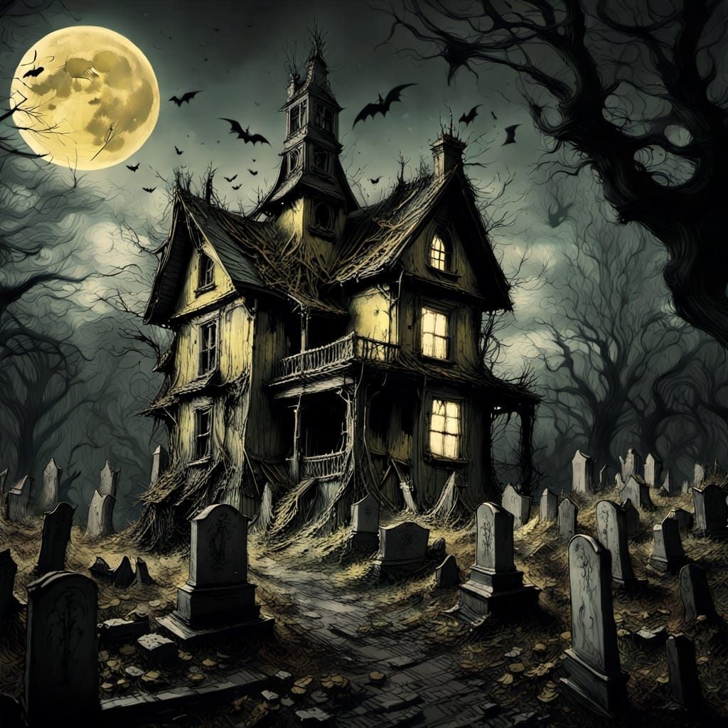Haunted House - Mysterious Witch's Abode in a Dark Enchanted...