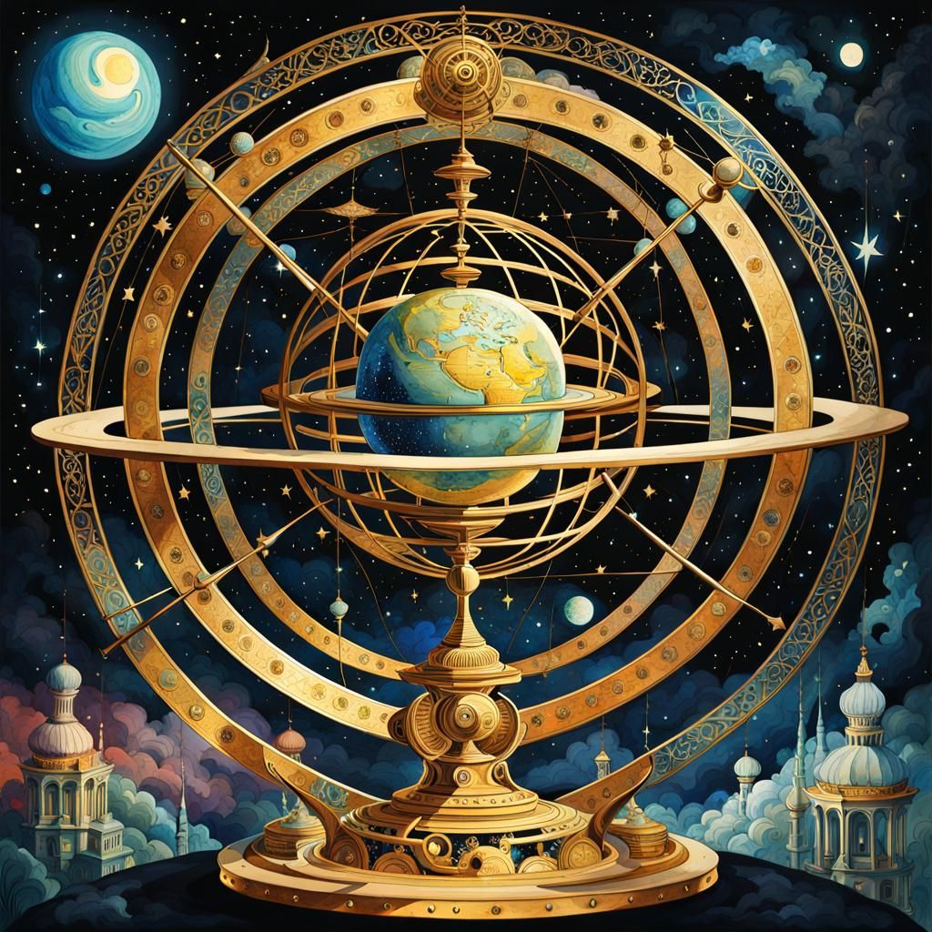 Armillary sphere - AI Generated Artwork - NightCafe Creator