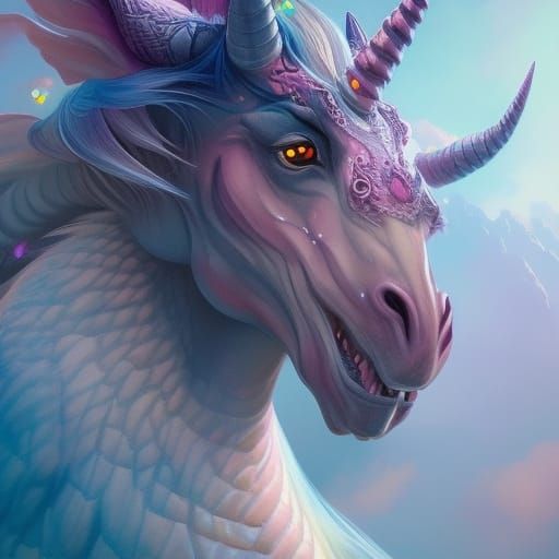 Unicorn dragon hybrid - AI Generated Artwork - NightCafe Creator