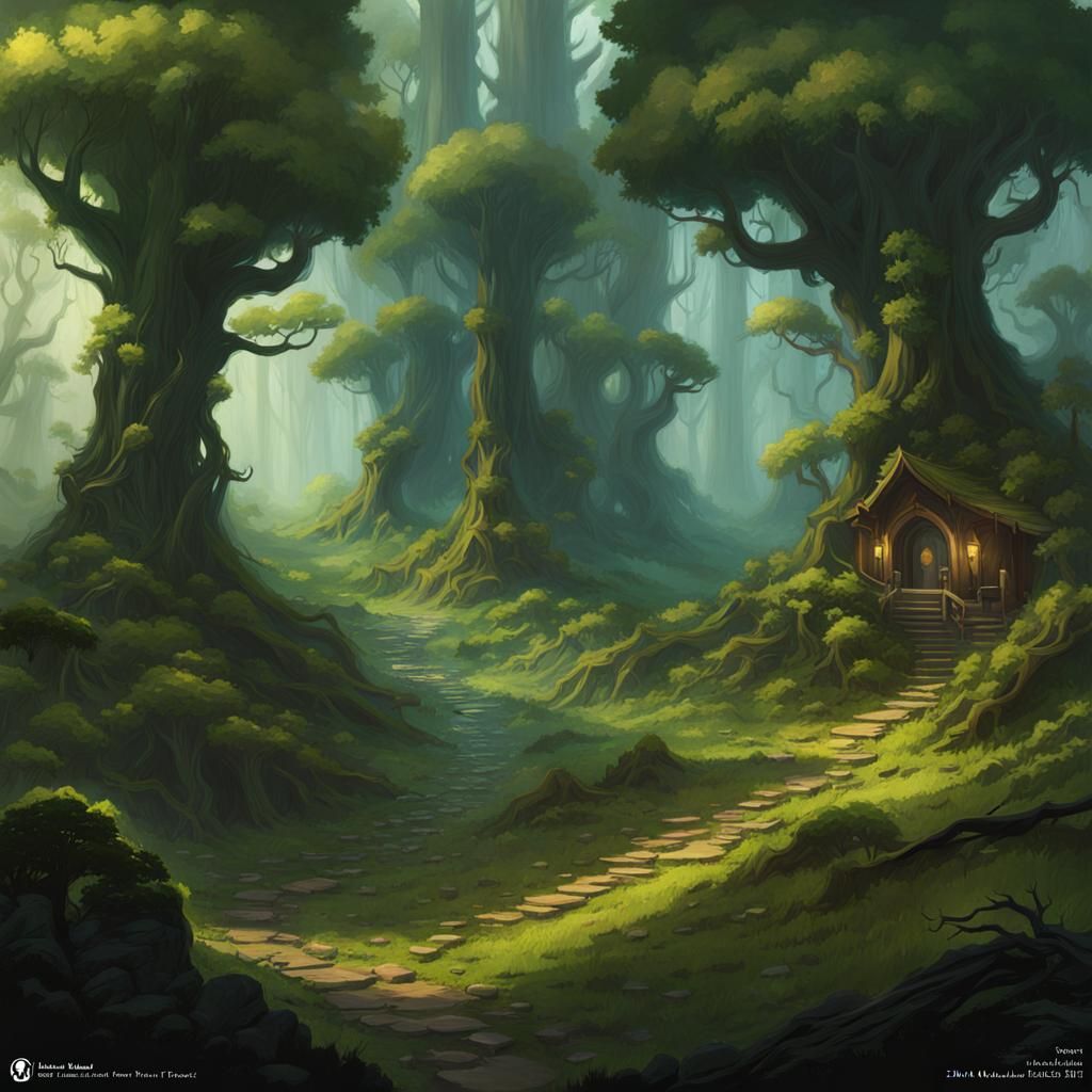 Eldritch forest, concept art, style of Shan Alizadeh - AI Generated Artwork - NightCafe Creator