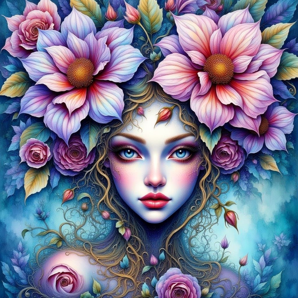 A Visionary Goddess Born from Nature's Splendor - AI Art