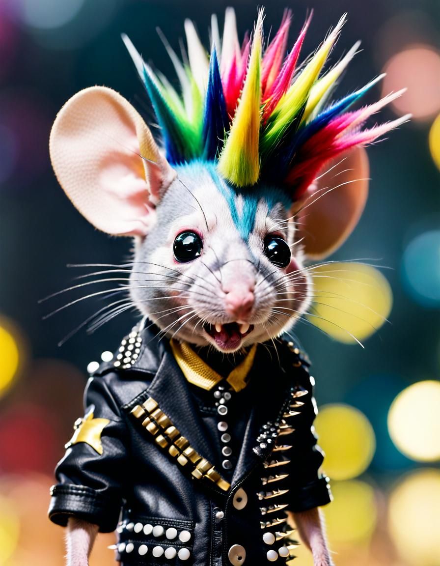 Punk Rock Mouse - AI Generated Artwork - NightCafe Creator