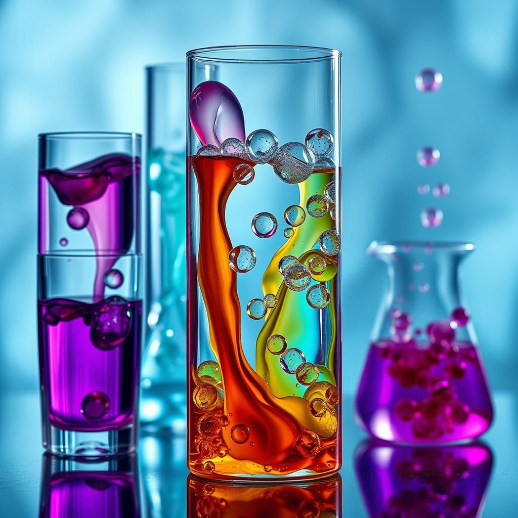 Vibrant Glass Cylinders with Multicolored Bubbles ... - AI Art