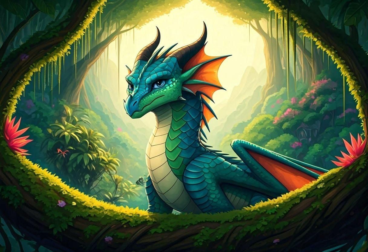 Glory, the rainwing dragon - Fantasy Jungle Paradise in Deta...