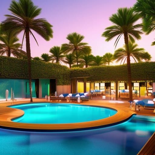 At the pool - AI Generated Artwork - NightCafe Creator