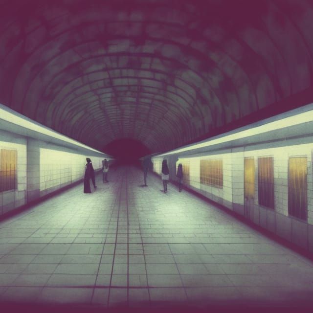 Subway Station - AI Generated Artwork - NightCafe Creator