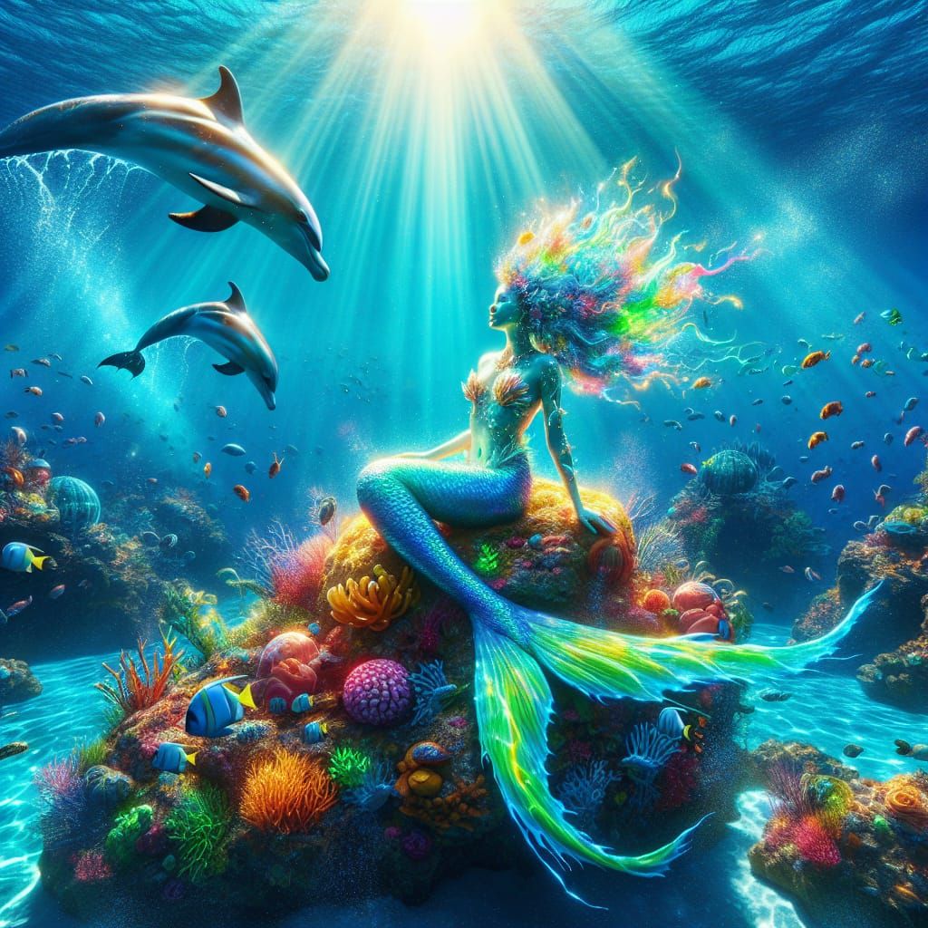 A shimmering mermaid - AI Generated Artwork - NightCafe Creator