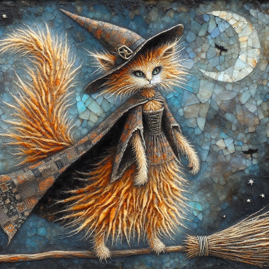 Stunt cat. 🧹😼 - AI Generated Artwork - NightCafe Creator