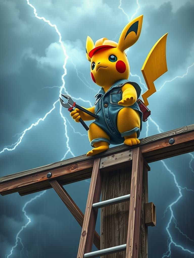 Pikachu as an Electrician - Electrifying Pokémon Technician ...