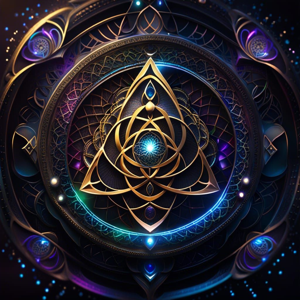 sacred geometry, vesica piscis, triquetra - AI Generated Artwork - NightCafe Creator