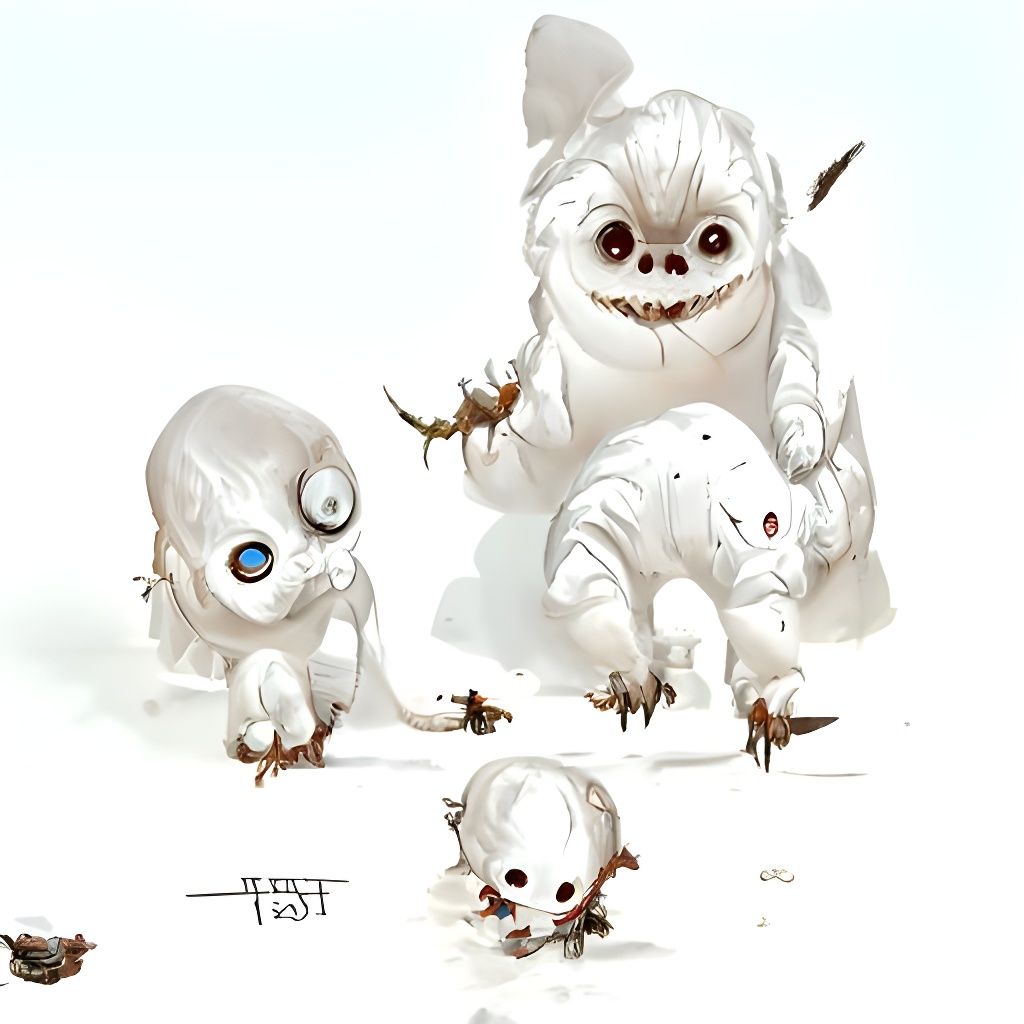Cute little white monsters - AI Generated Artwork - NightCafe Creator