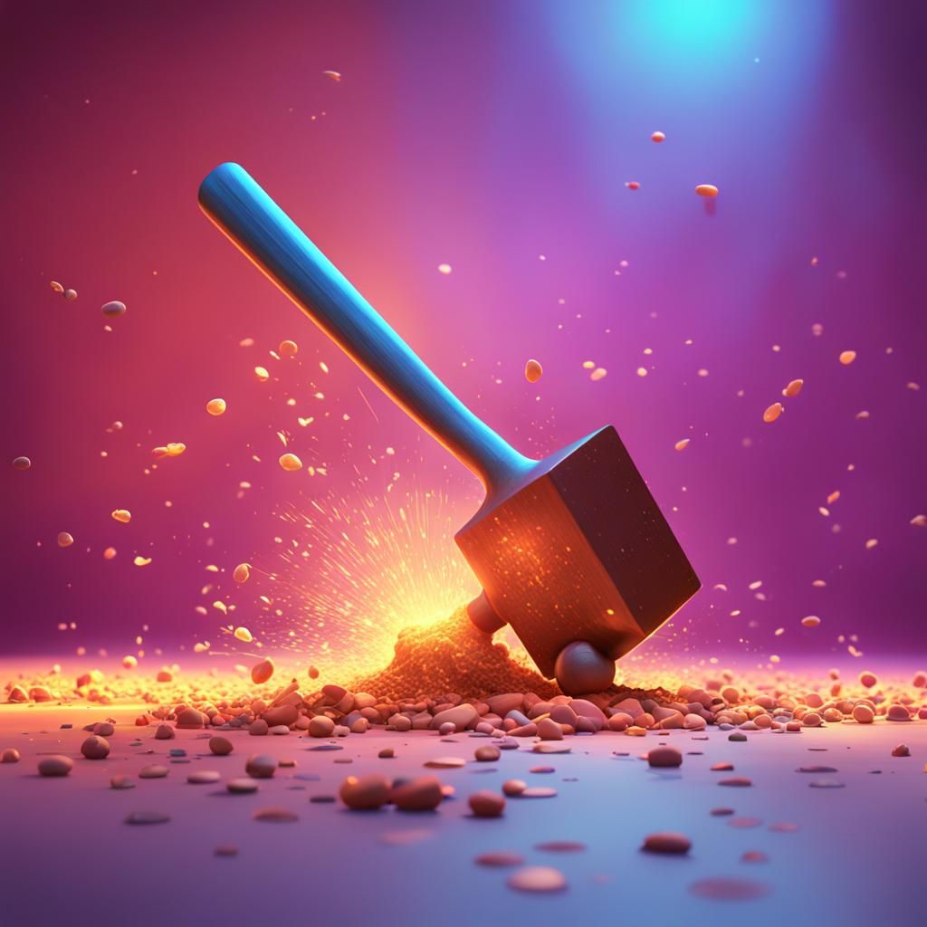 a hammer hitting the floor - AI Generated Artwork - NightCafe Creator