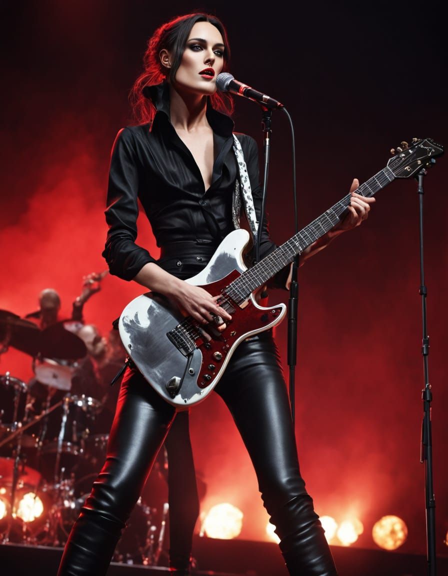 Keira Knightley as a Rockstar Pop Singer in Ultra-... - AI Art
