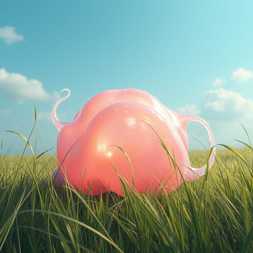 Level 1 Slime - Surreal Slime Goddess in Neon Futurism Style