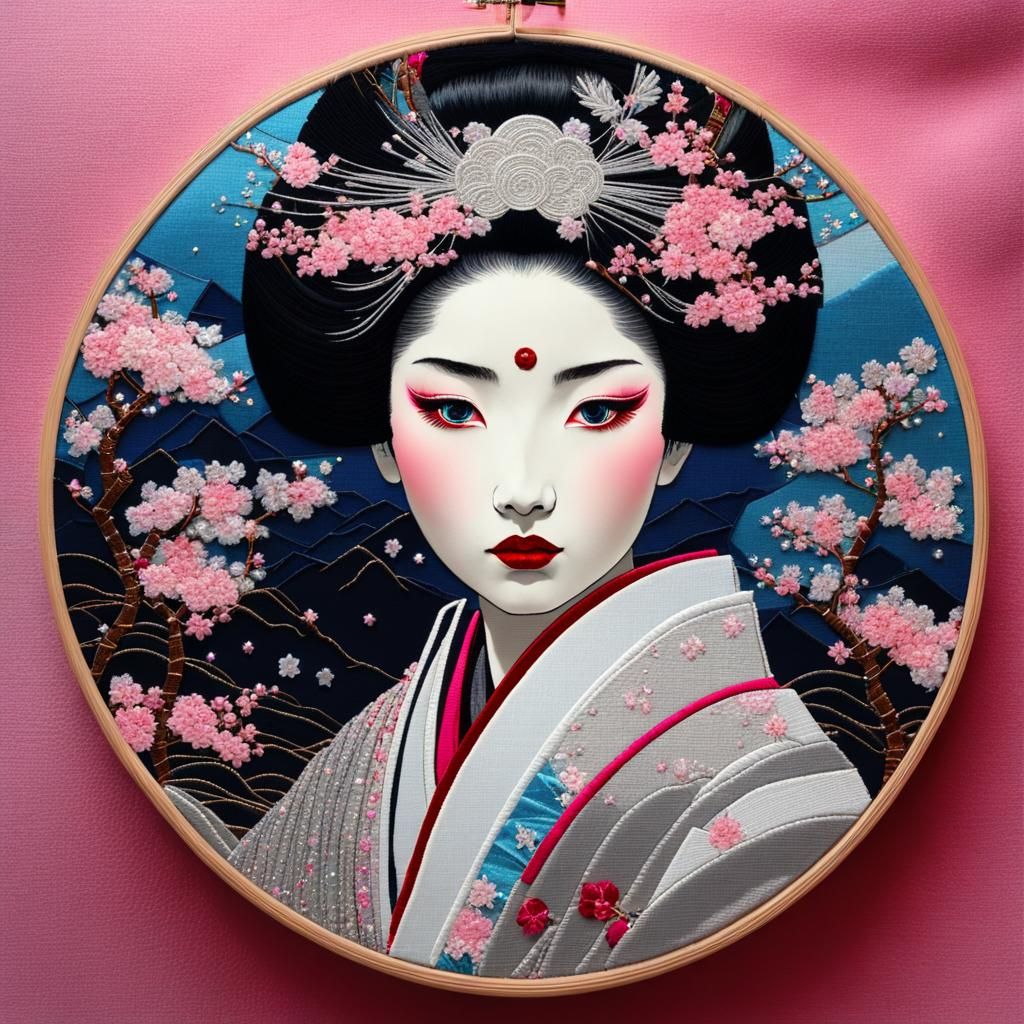 Pretty in Pink Geisha! - AI Generated Artwork - NightCafe Creator