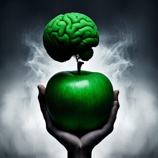 Dr Green Apple brain is growing Apples - AI Generated Artwork ...