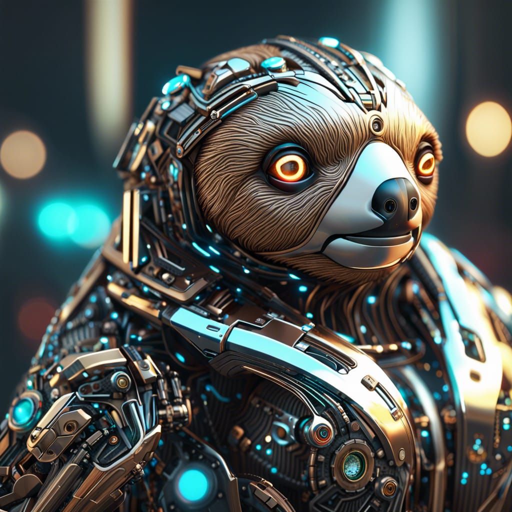 Robot Sloth - AI Generated Artwork - NightCafe Creator
