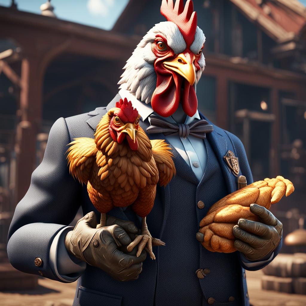 The Chicken Godfather with Weird Bread - AI Generated Artwork ...