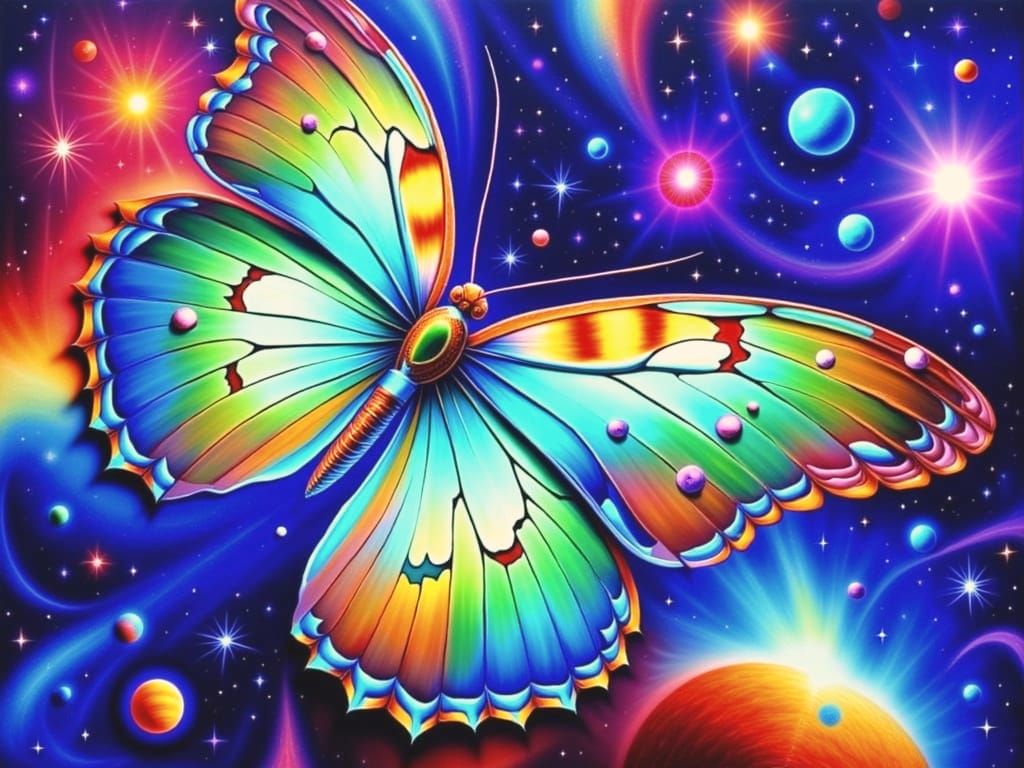 An Expanding Deep Space Butterfly. - Elegant Galactic Butter...