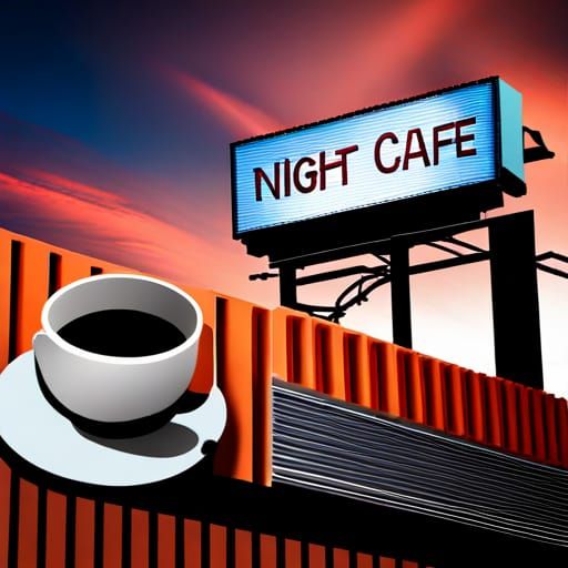 Night Cafe Billboard With Coffee - AI Generated Artwork - NightCafe Creator