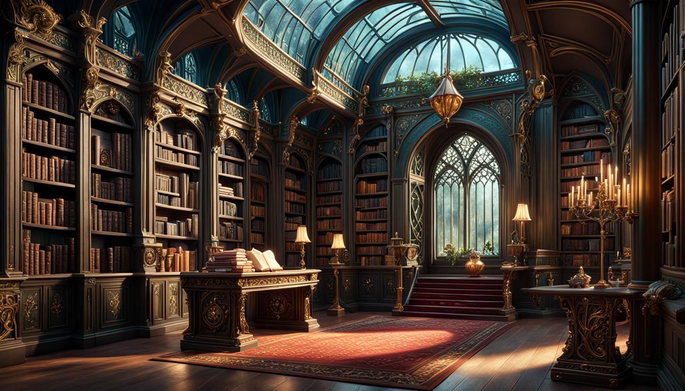 Elf King's Library - AI Generated Artwork - NightCafe Creator