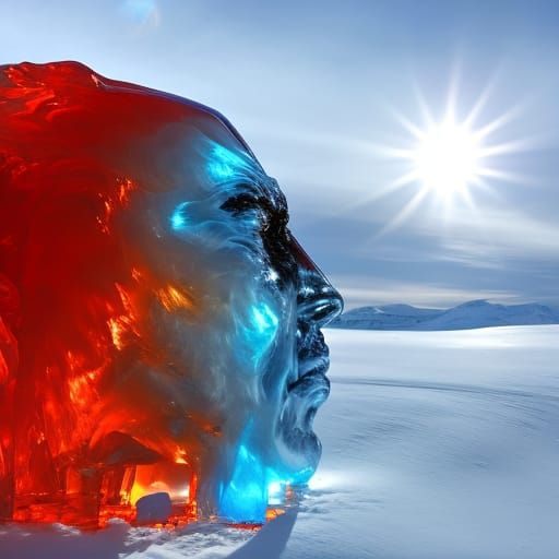 Burning the ice - AI Generated Artwork - NightCafe Creator